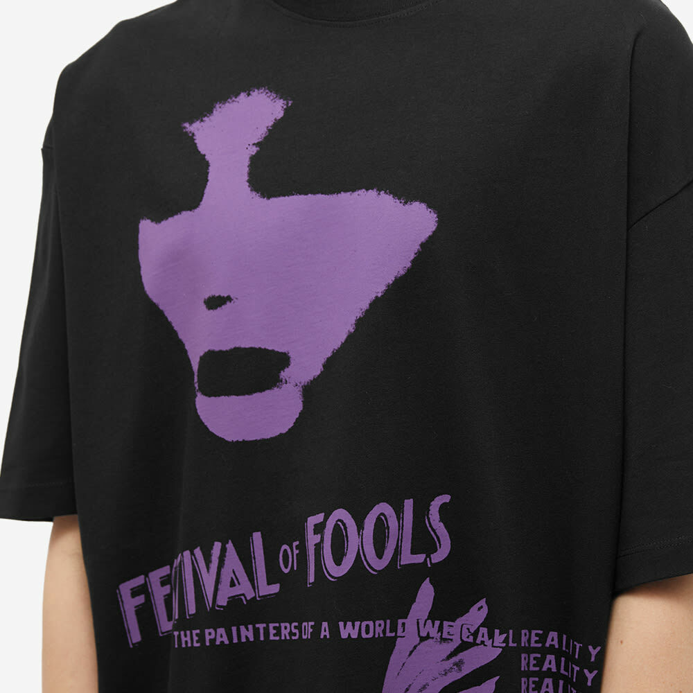 Raf Simons Men's Oversized Festival Fools T-Shirt in Black Raf Simons