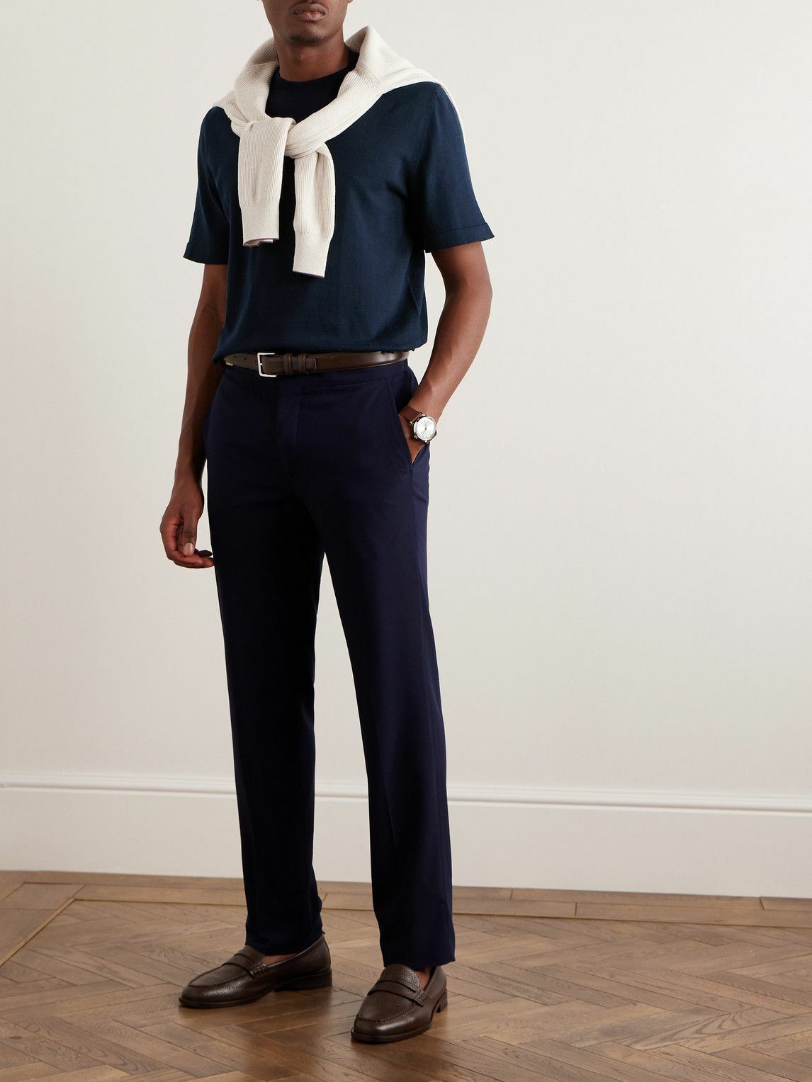 Rubinacci - Slim-Fit Cotton T-Shirt - Blue Rubinacci