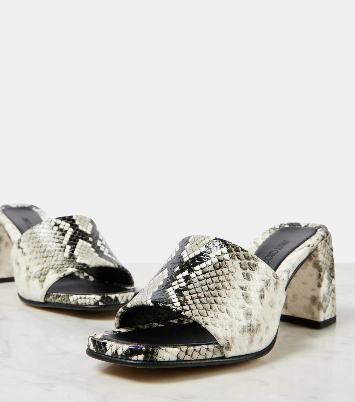 Jimmy Choo Lena 70 snake-effect leather mules Jimmy Choo