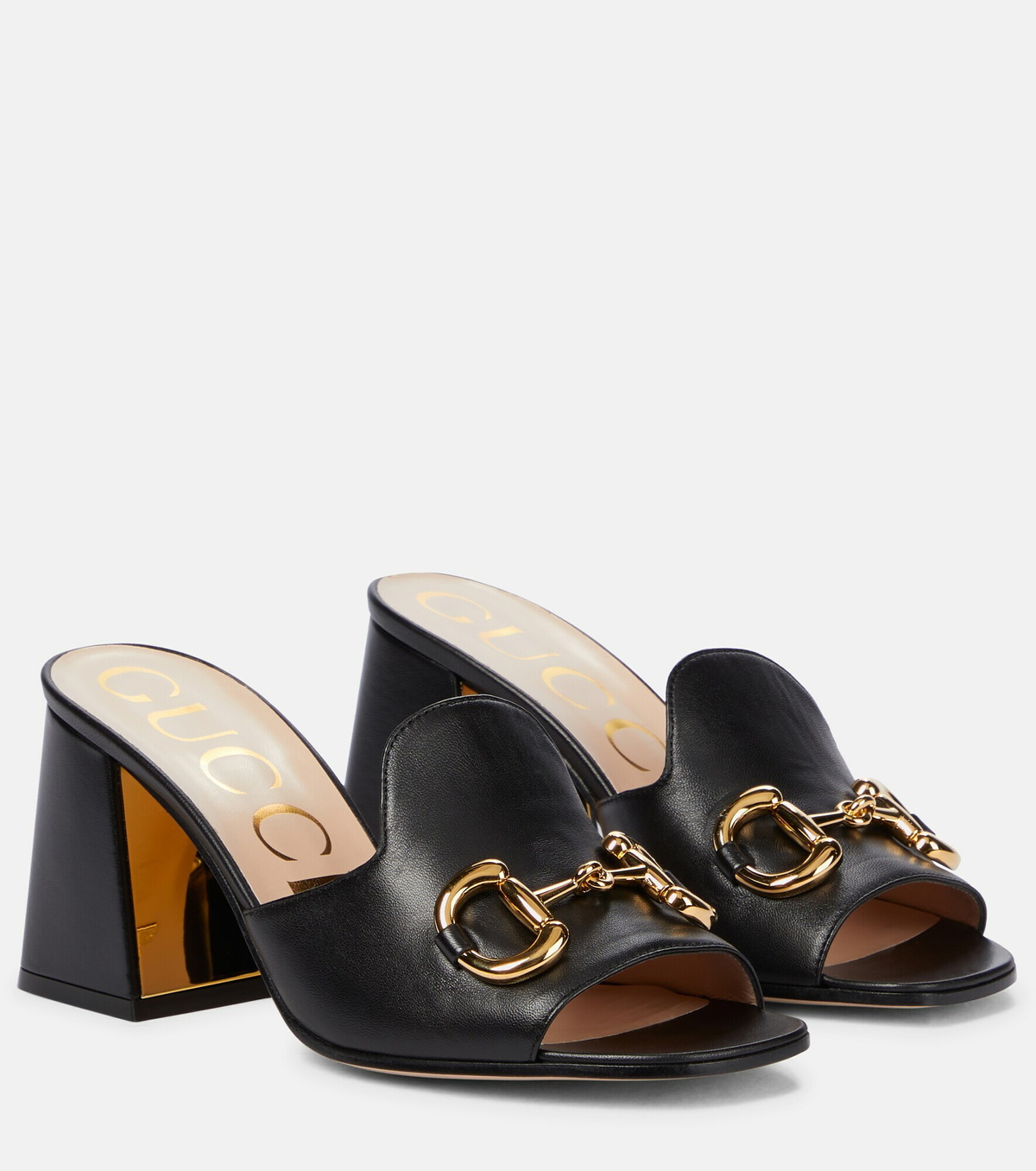 Gucci - Horsebit leather mules Gucci