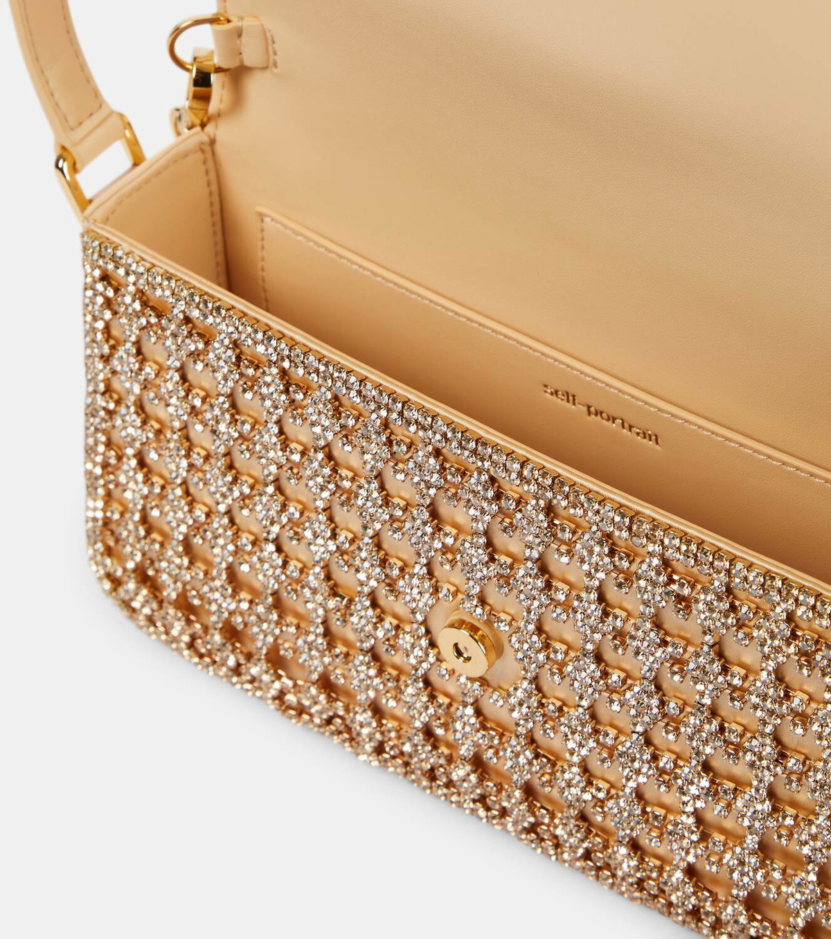 Self-Portrait Bow embellished chainmail shoulder bag Self-Portrait