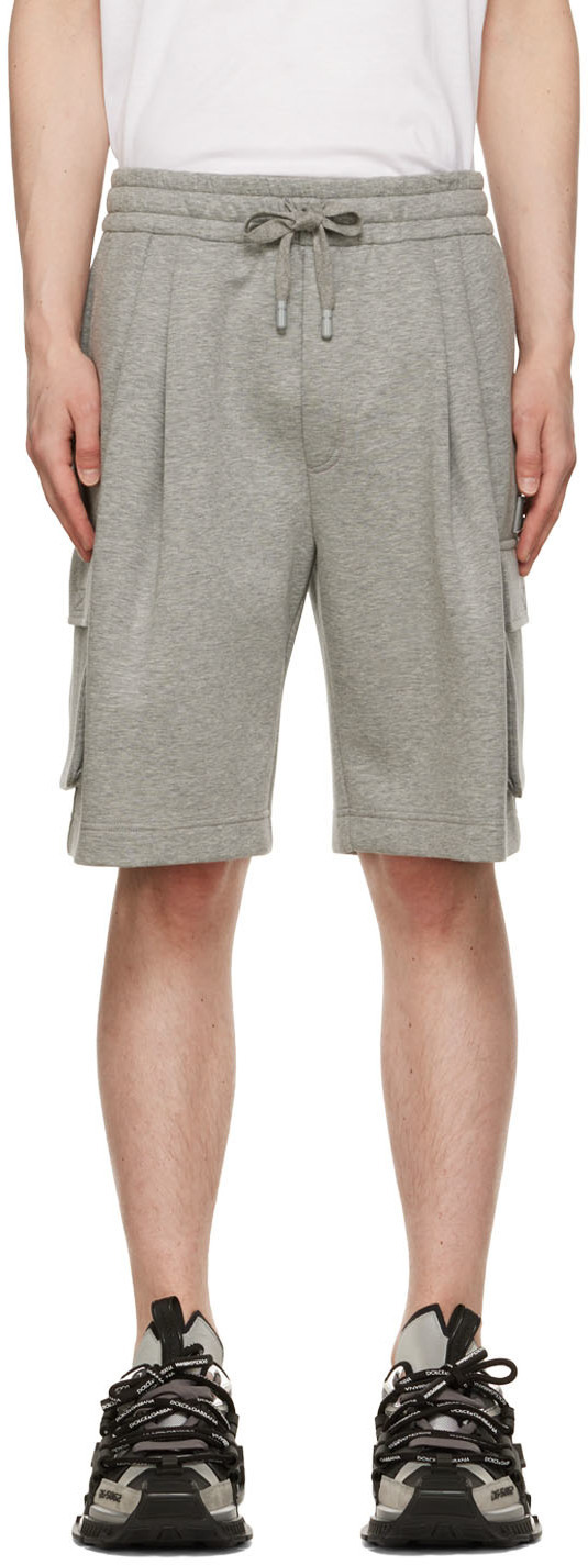 Dolce & Gabbana Gray Reborn To Live Shorts Dolce & Gabbana