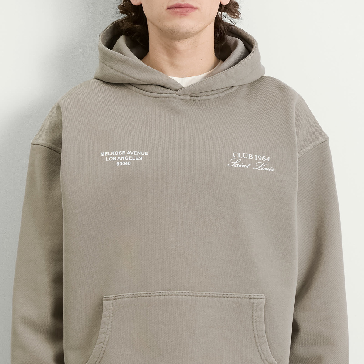 Club 1984 Men's Melrose Hoodie in Light Washed Grey Club 1984