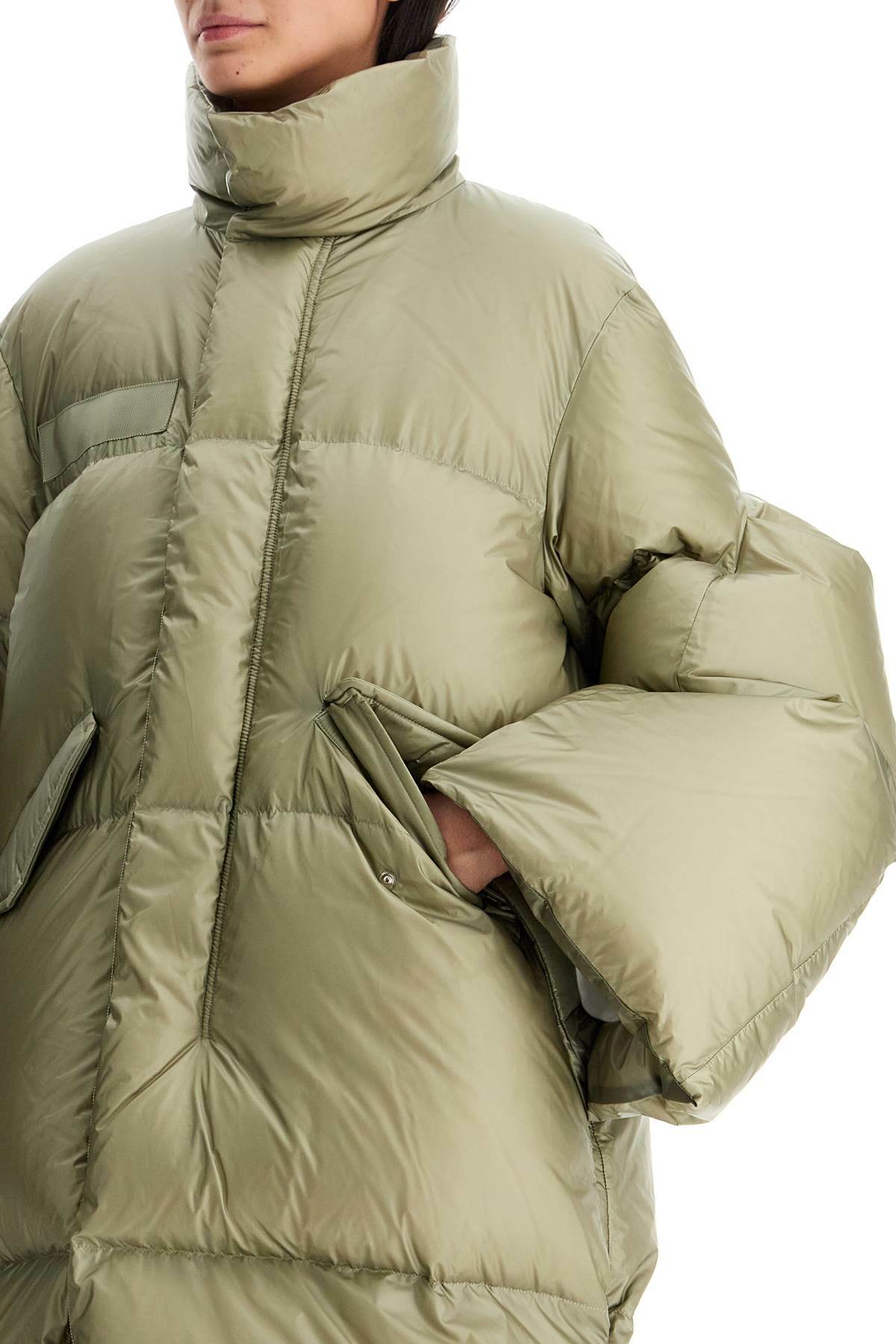 SACAI long down jacket with sculpted sleeves Khaki Sacai