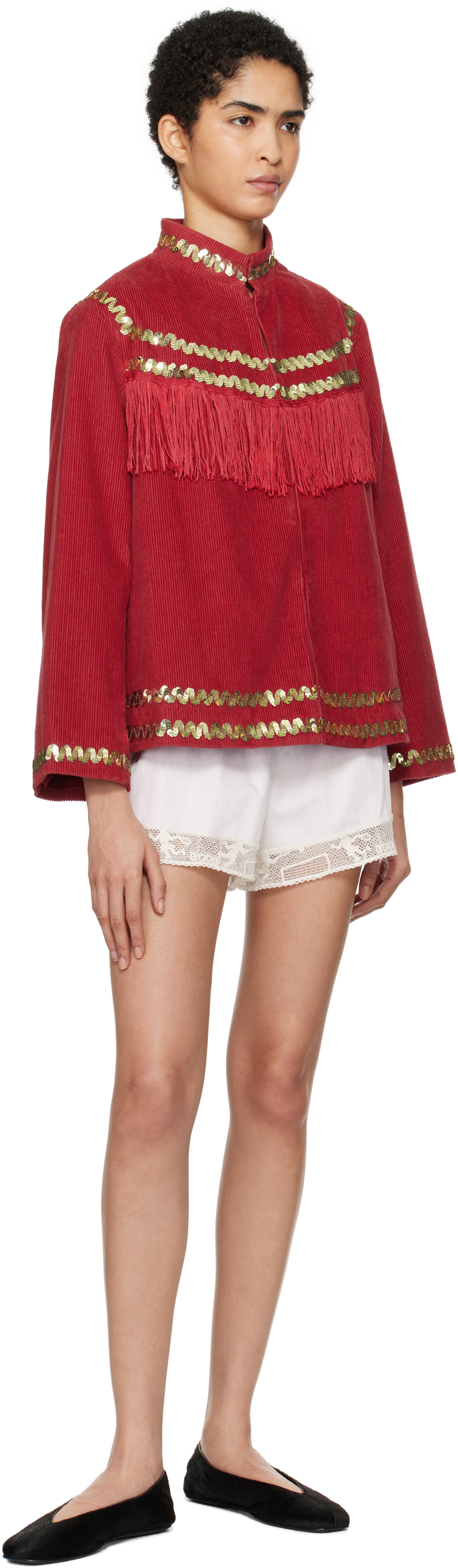 Bode Red Bandstand Fringe Jacket Bode