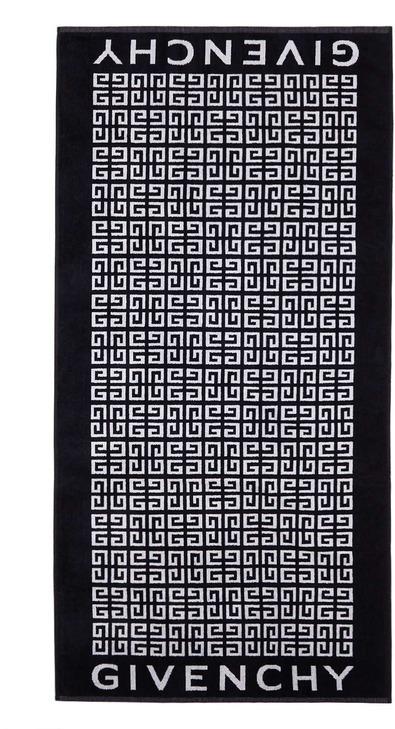 Givenchy Kids Black & White Logo Beach Towel Givenchy