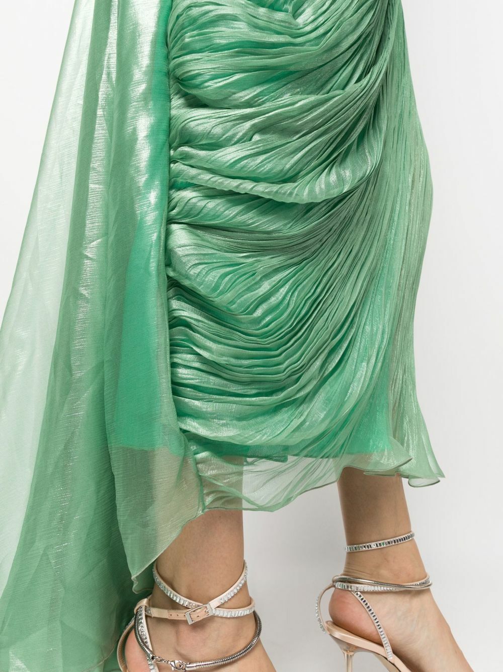 Maria Lucia Hohan Green Siona Plissé Silk Midi Dress Maria Lucia Hohan