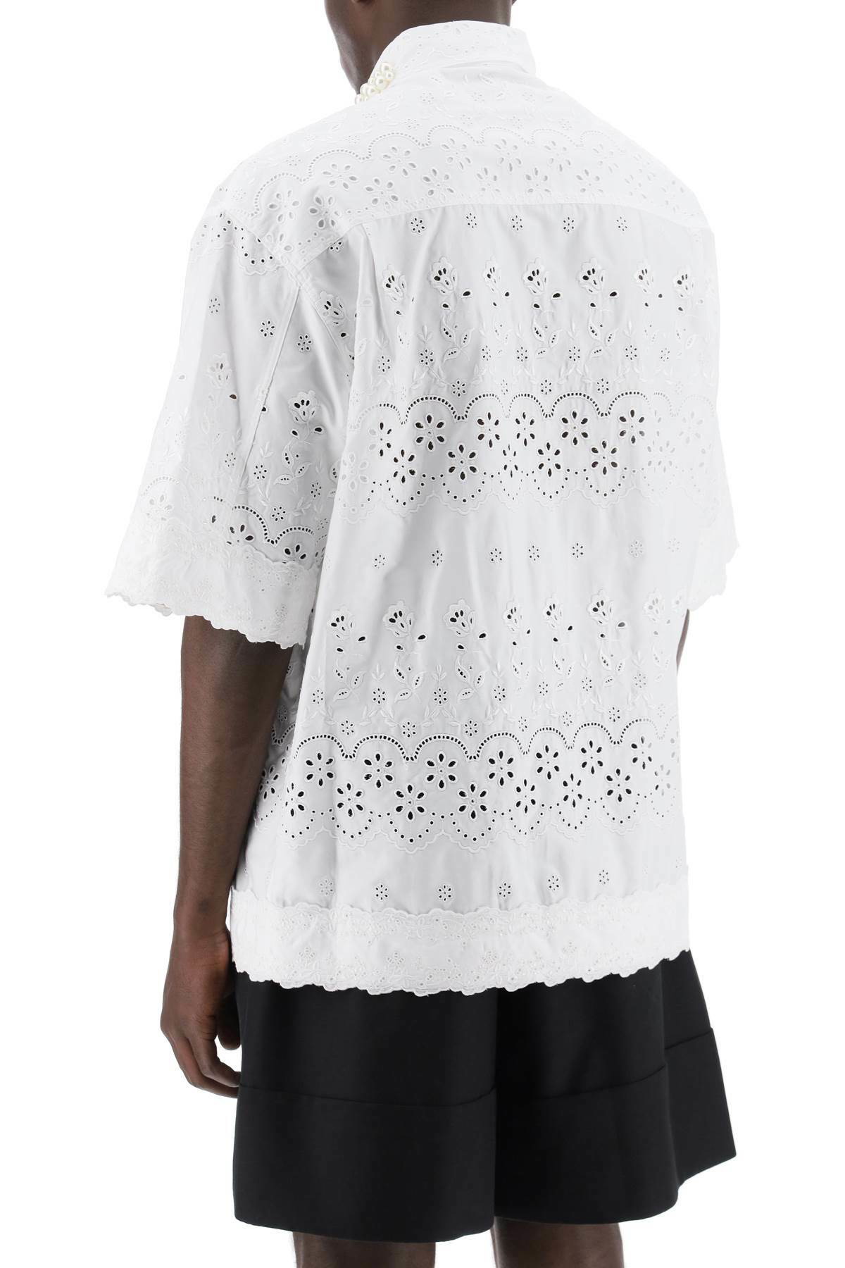 SIMONE ROCHA "scalloped lace shirt with pearl White Simone Rocha