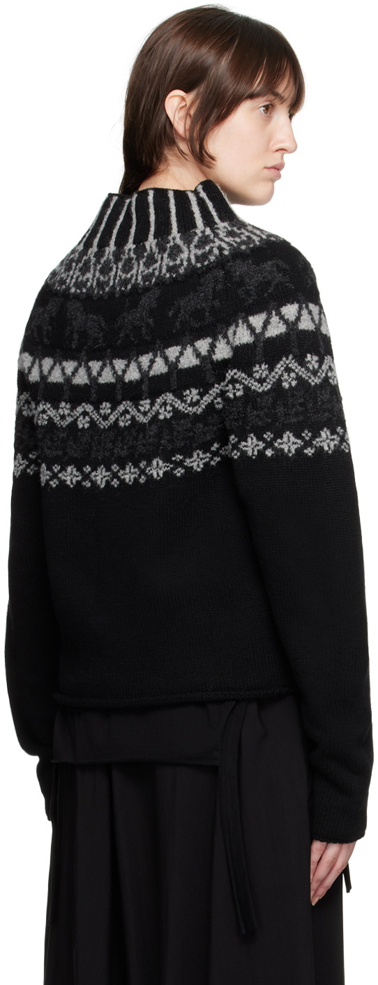 Yohji Yamamoto Black Pattern Turtleneck Yohji Yamamoto