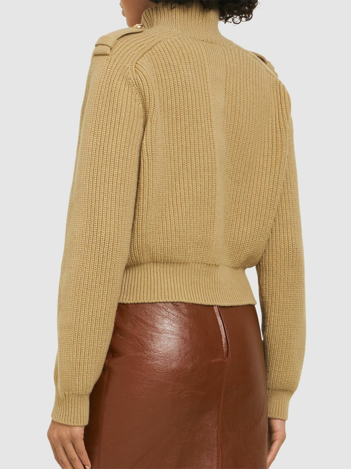 CHLOÉ Wool Blend Knit Turtleneck Sweater Chloe