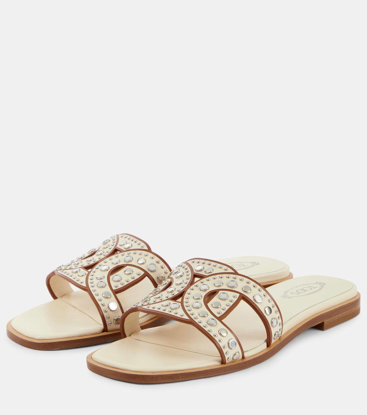 Tod's Raffia and leather slides Tod's