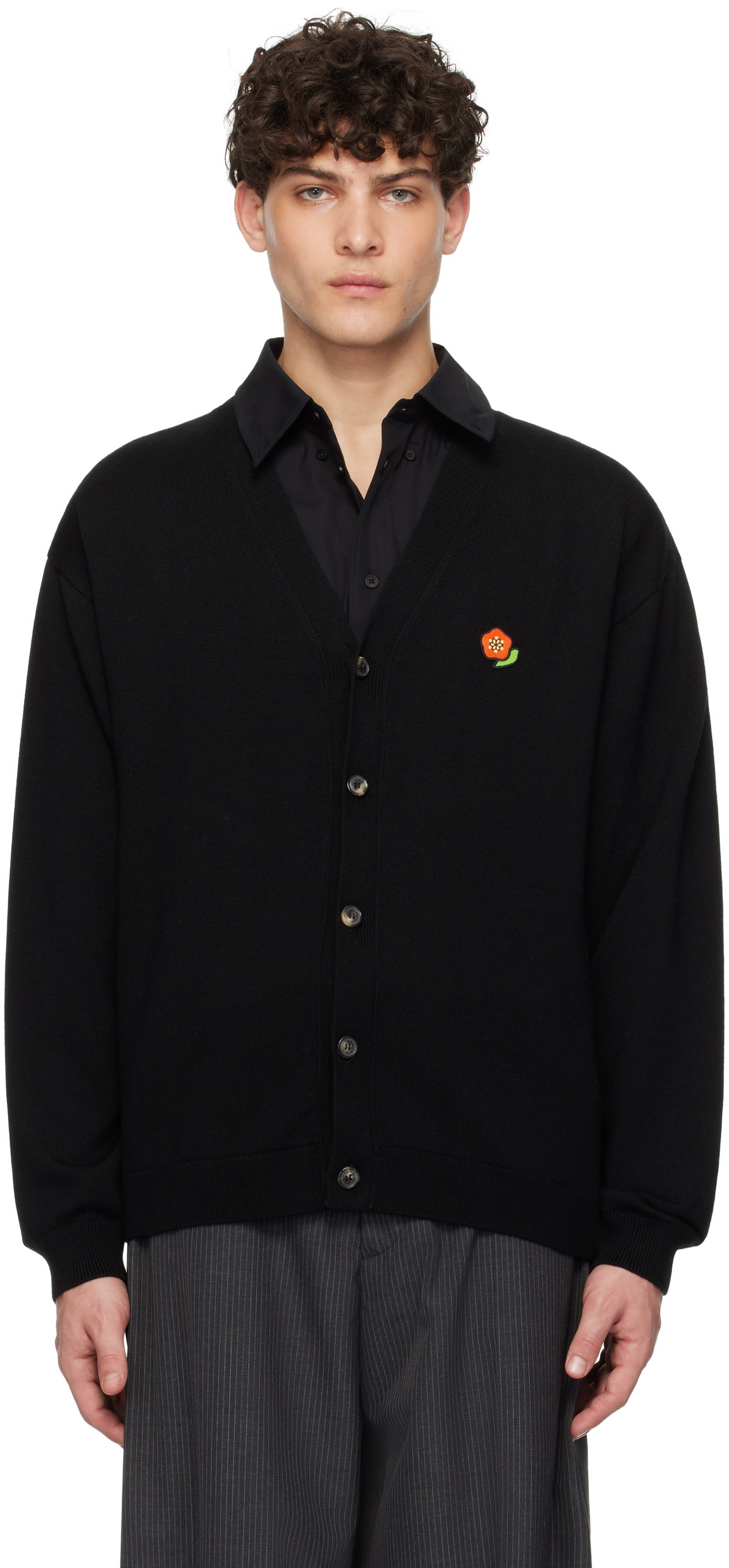 Kenzo Black Kenzo Paris Pop Wool Cardigan Kenzo
