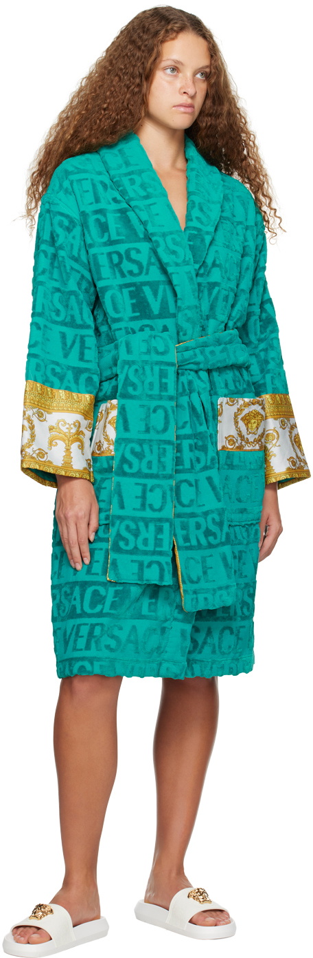 Versace Underwear Blue 'I Heart Baroque' Robe Versace Underwear
