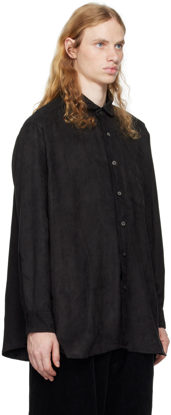 Engineered Garments Black Flared Faux-Suede Shirt Engineered Garments