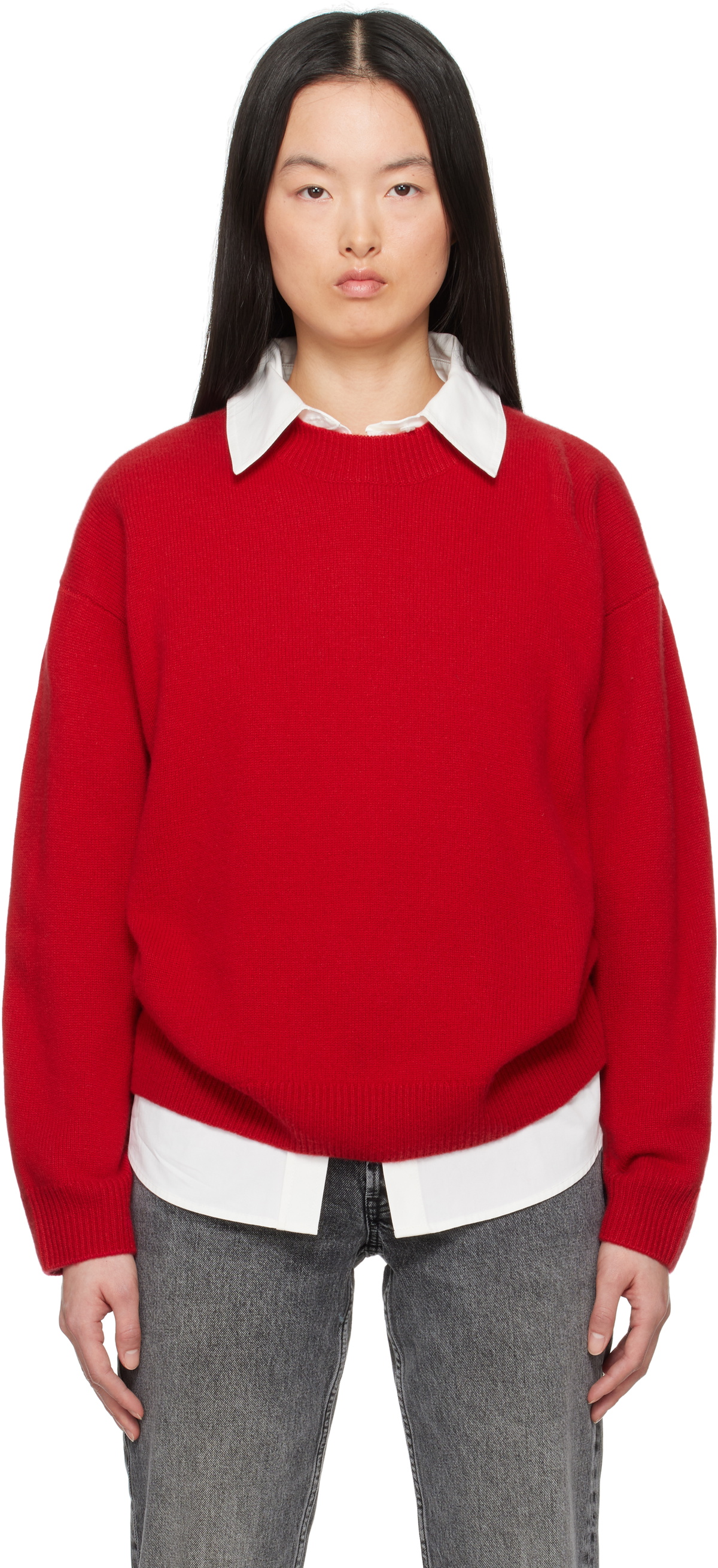 ANINE BING Red Lee Crew Sweater ANINE BING