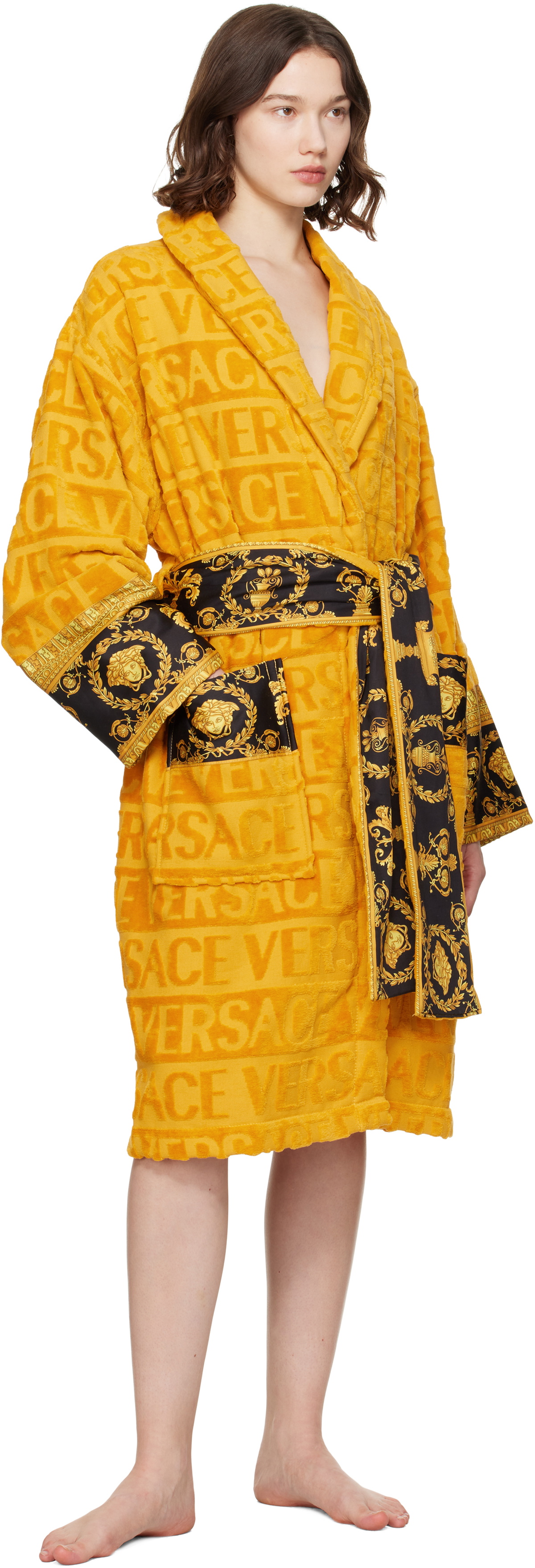 Versace Yellow 'I Heart Baroque' Bathrobe Versace