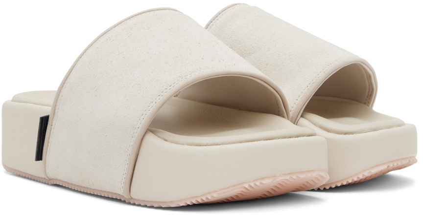 Y-3 Off-White Suede Platform Slides Y-3