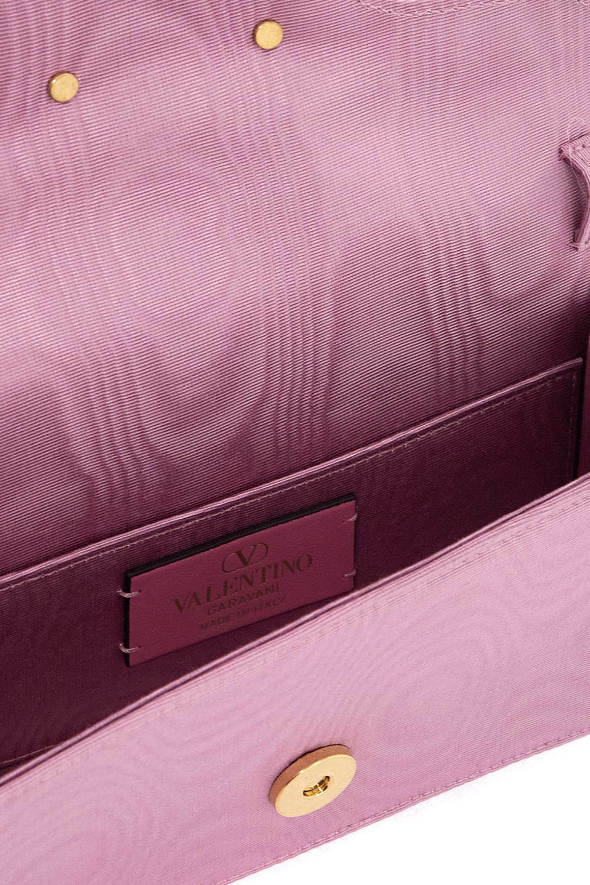 VALENTINO GARAVANI locò clutch in moire fabric Pink Valentino Garavani