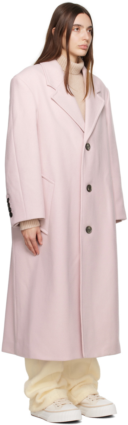 AMI Alexandre Mattiussi Pink Oversized Coat AMI Alexandre Mattiussi