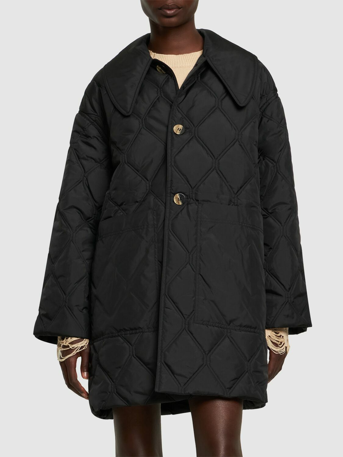 GANNI - Ripstop Reversible Quilted Coat GANNI