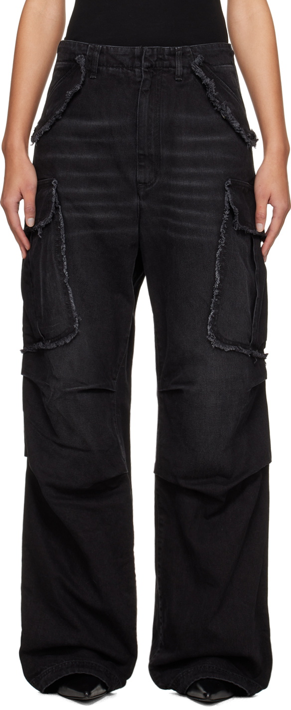 DARKPARK Black Vivi Denim Cargo Pants DARKPARK