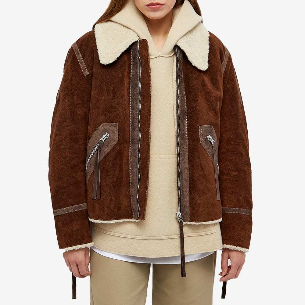 MM6 Maison Margiela Women's Shearling Sports Jacket in Brown MM6 Maison ...