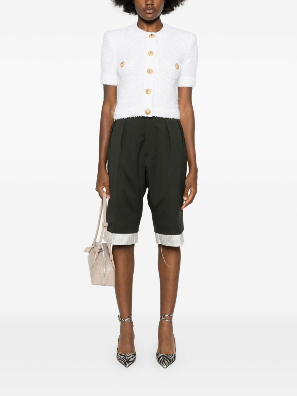 Balmain Logo-Buttons Tweed Top Balmain