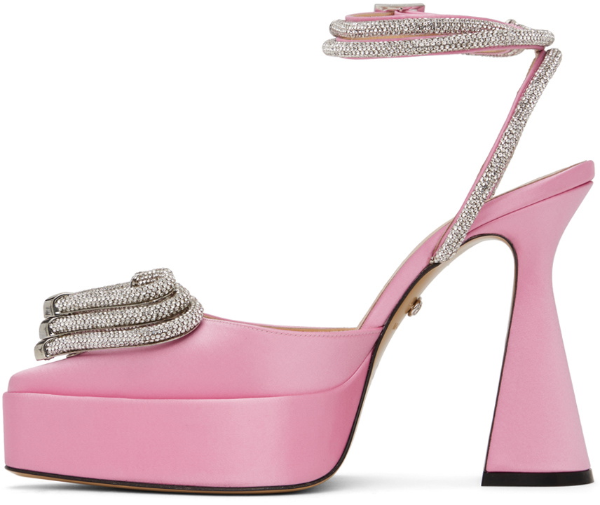 MACH & MACH Pink Triple Heart Heels MACH & MACH