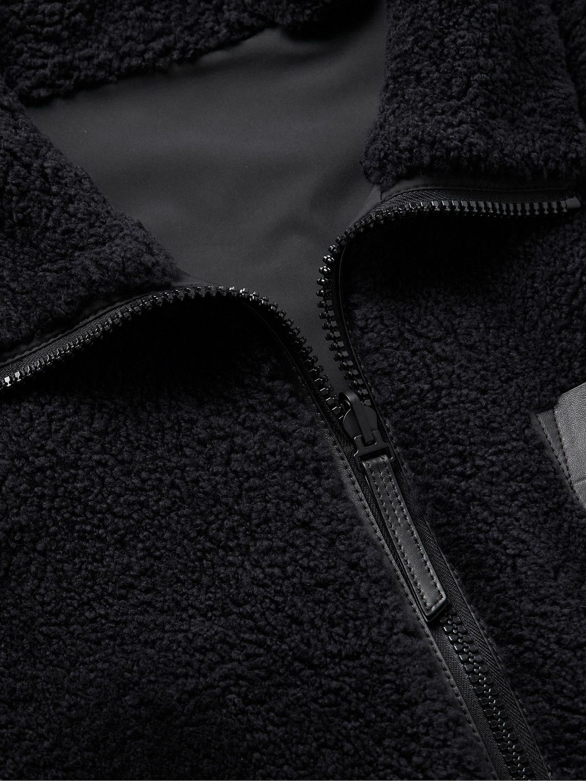 Yves Salomon - Reversible Leather-Trimmed Shearling and Shell Jacket - Black Yves Salomon