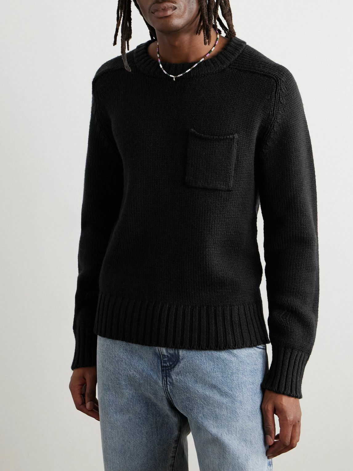 MILES LEON - Garden Merino Wool Sweater - Black Miles Leon