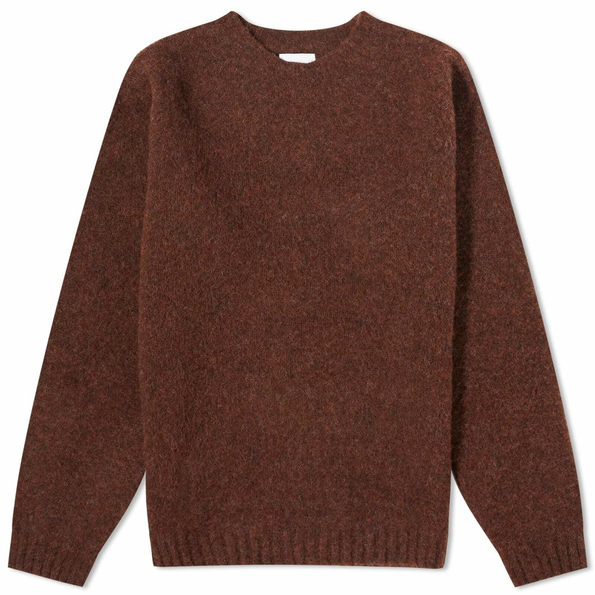 Norse Projects Men's Birnir Brushed Lambswool Crew Jumper in Rust Brown ...