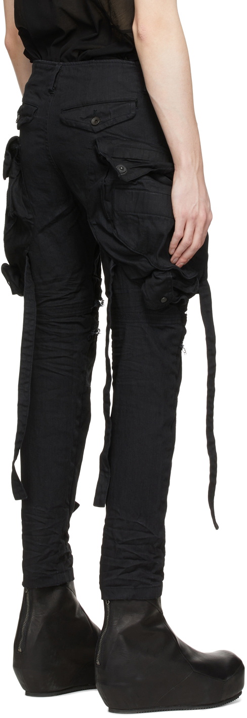 Julius Black Cotton Cargo Pants Julius