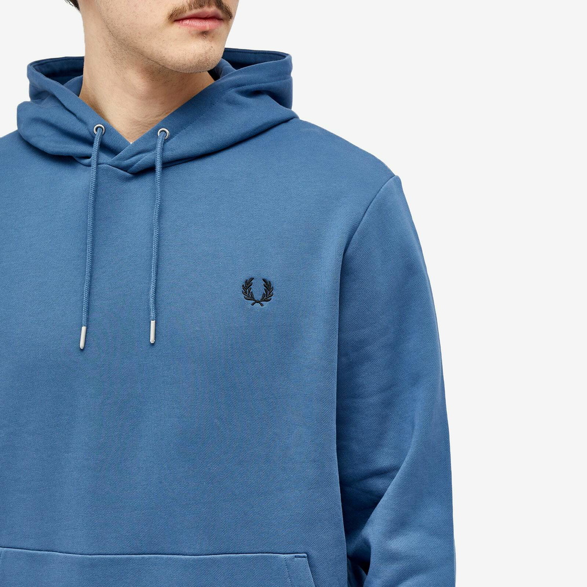 Fred Perry Men's Tipped Popover Hoodie in Midnight Blue Fred Perry