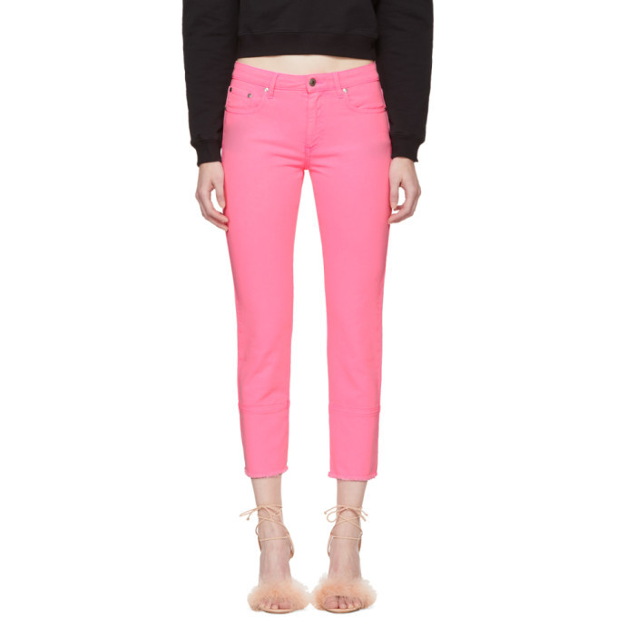 MSGM Pink Cropped Jeans MSGM