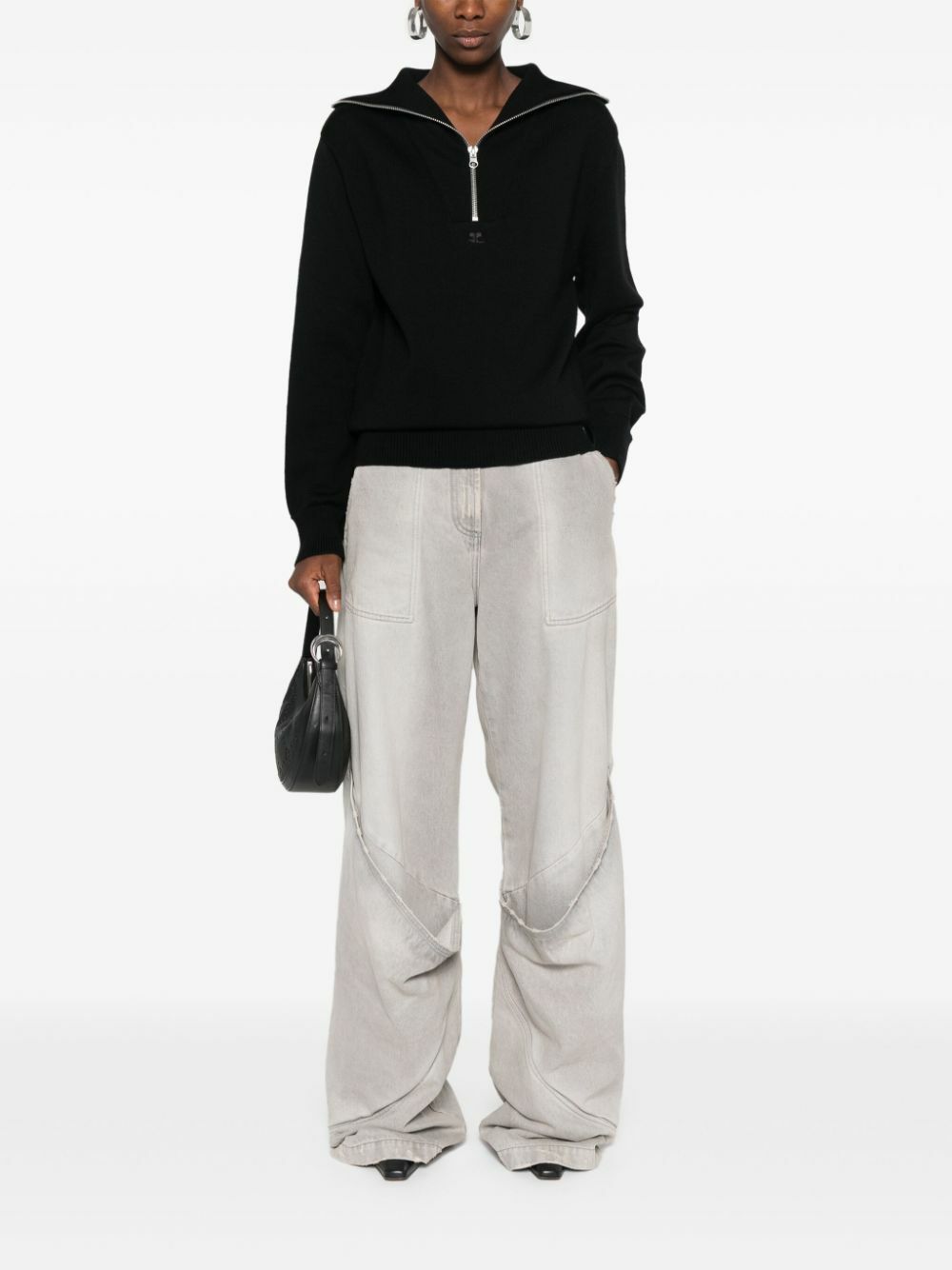 COURRÈGES - Wool Zipped Sweater Courreges