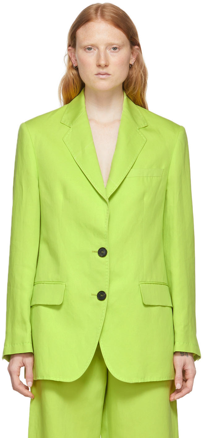 MSGM Green Linen Blazer MSGM