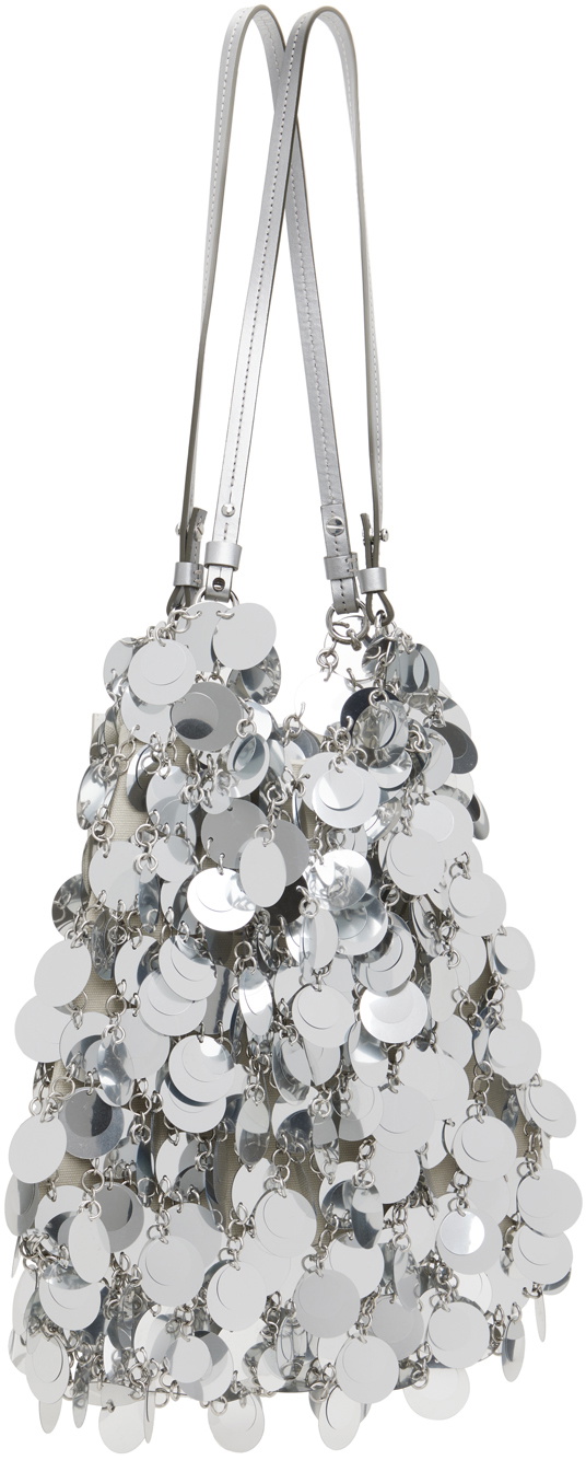 Rabanne Silver Large Sparkle Disc Tote Paco Rabanne