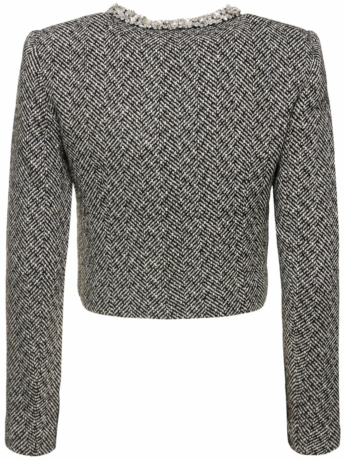SELF-PORTRAIT Embellished Herringbone Jacket Self-Portrait