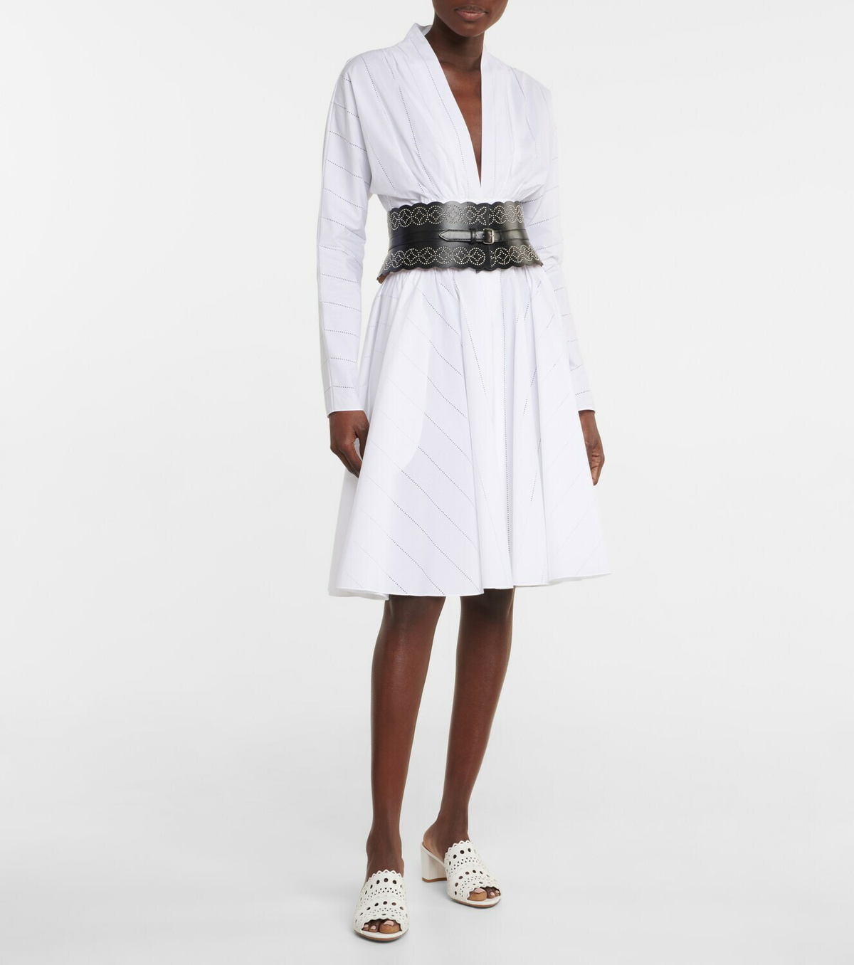 Alaïa Laser-cut leather mules ALAÏA