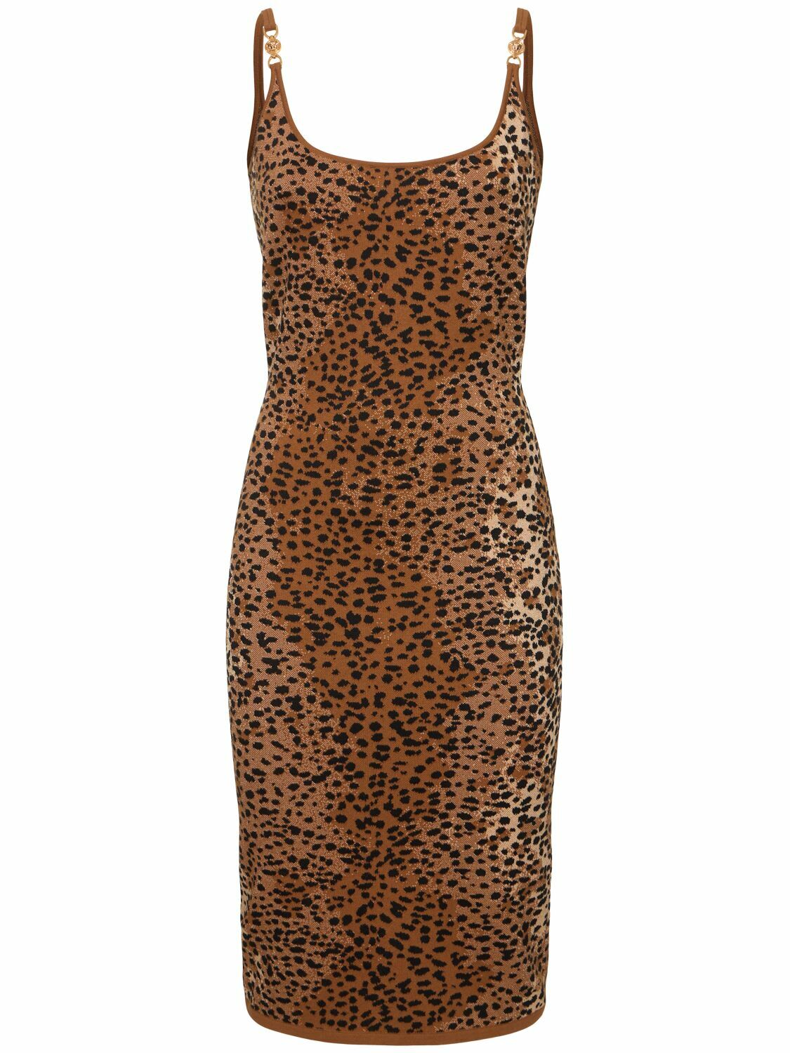 VERSACE Leopard Cotton Blend Jacquard Dress Versace