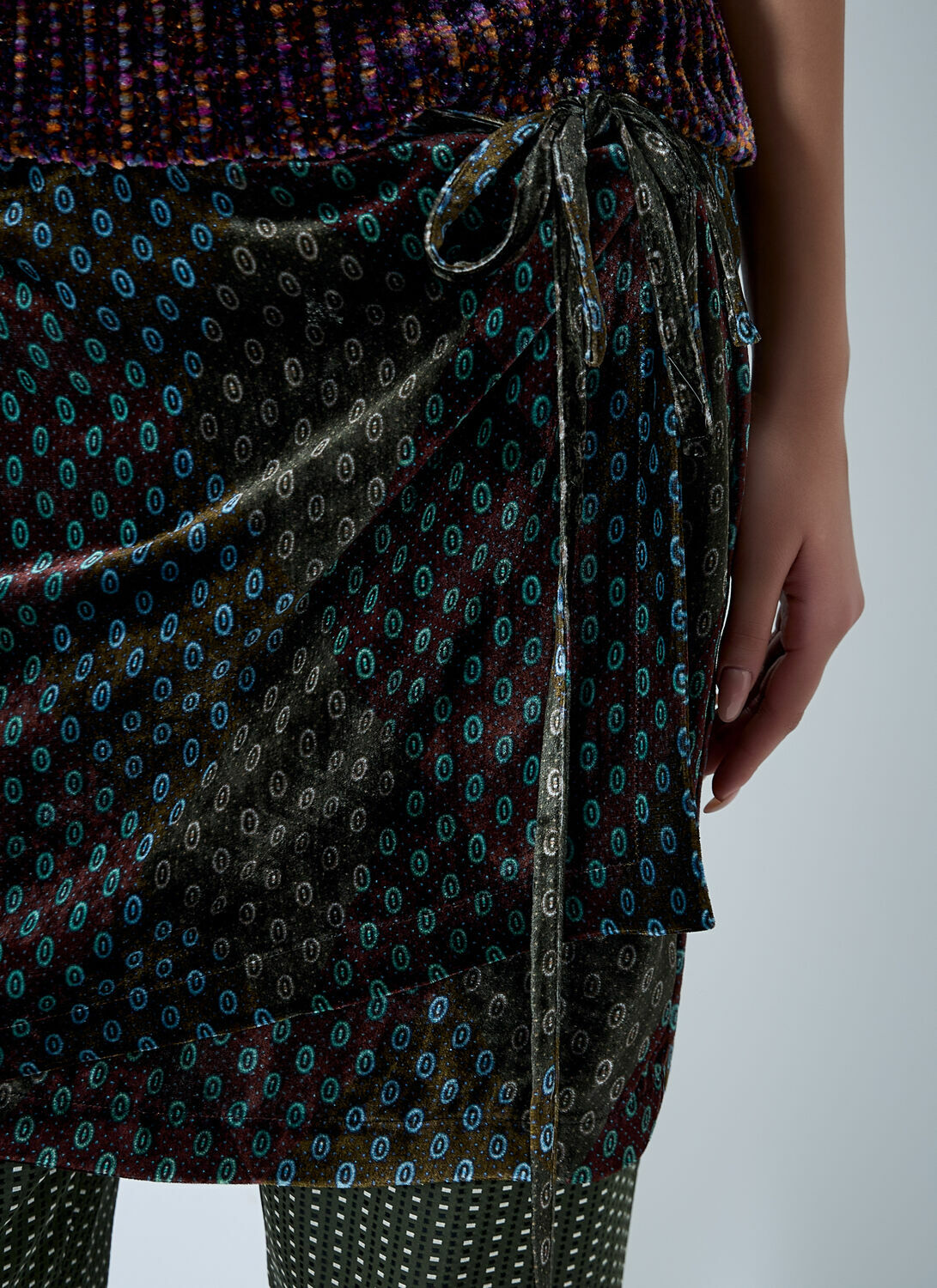 Dries Van Noten Printed Pants With Contrast Overlay Dries Van Noten