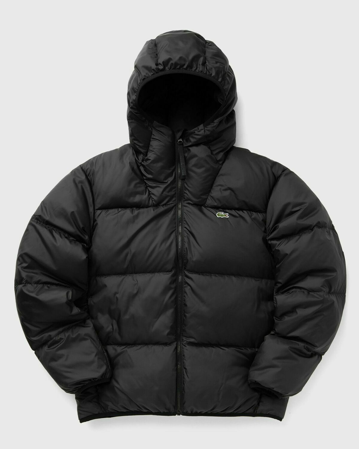 Lacoste Short Water Repellent Hooded Puffed Jacket Black Down & Puffer ...