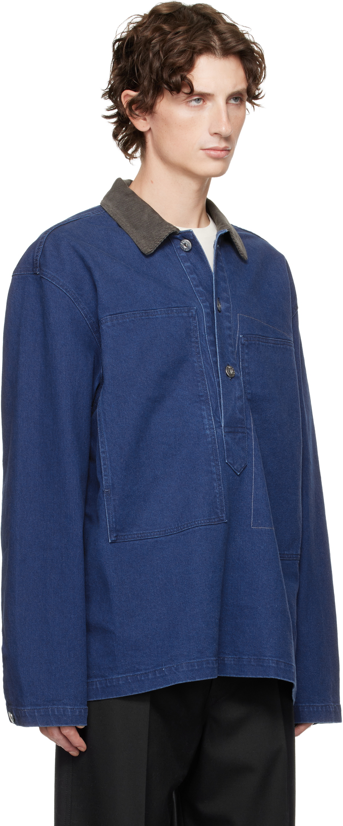 JW Anderson Blue Patch Pocket Denim Polo JW Anderson