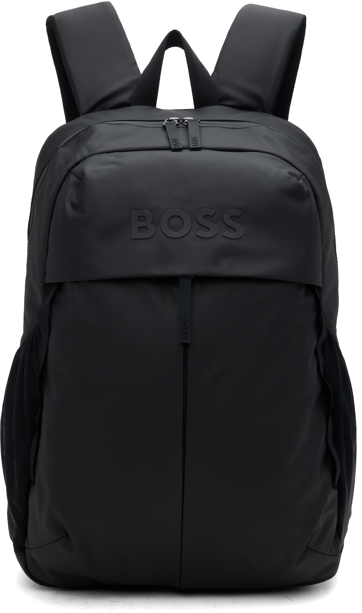 BOSS Black Faux-Leather Logo Backpack BOSS