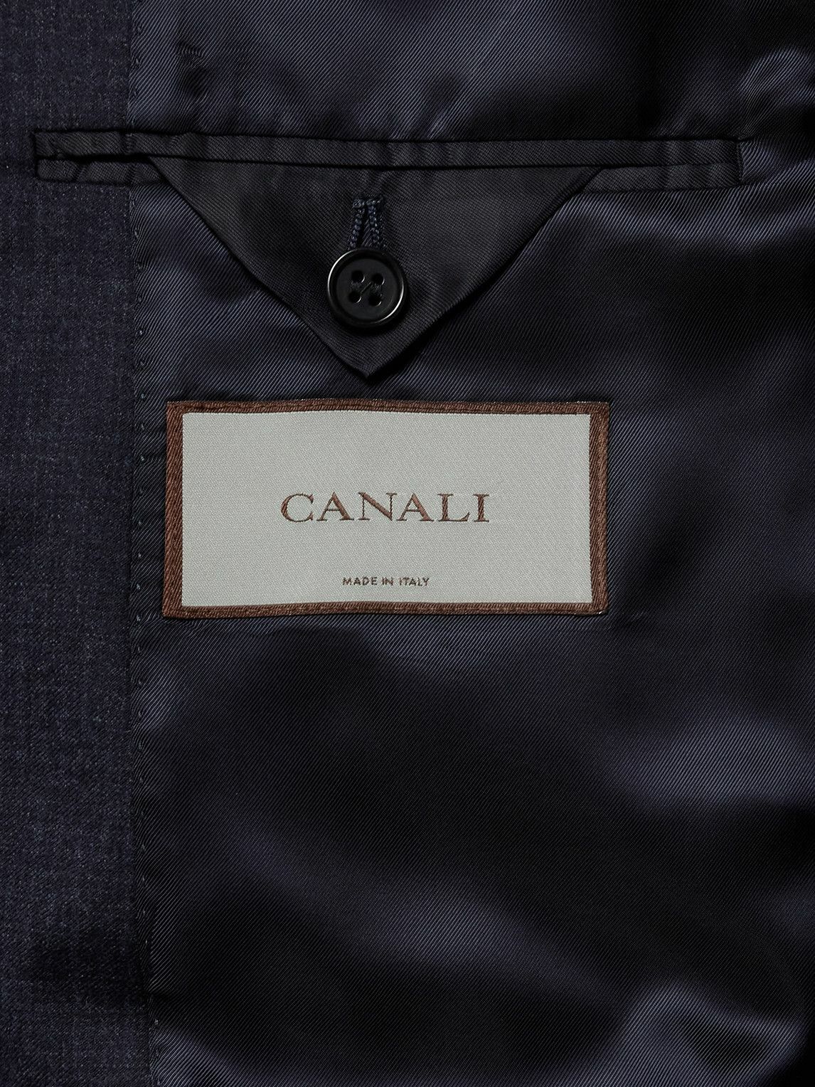 Canali - Checked Wool Suit Jacket - Blue Canali