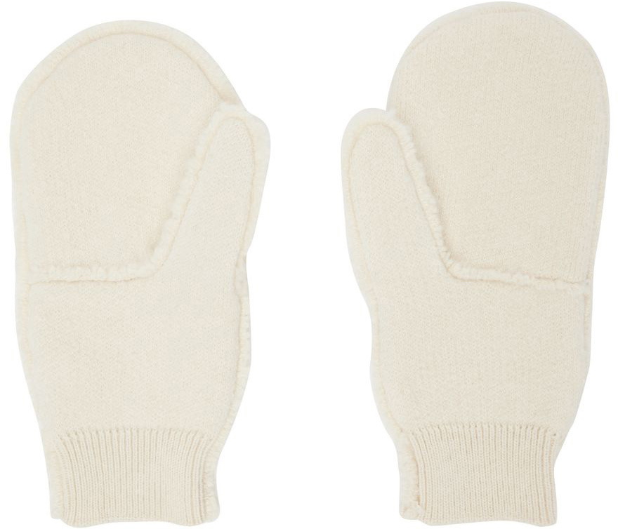 Jil Sander Beige Knit Mittens Jil Sander