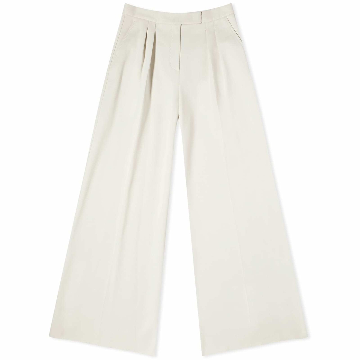 Max Mara Women's Zinnia Scuba Wide Leg Trousers in Ivory Max Mara
