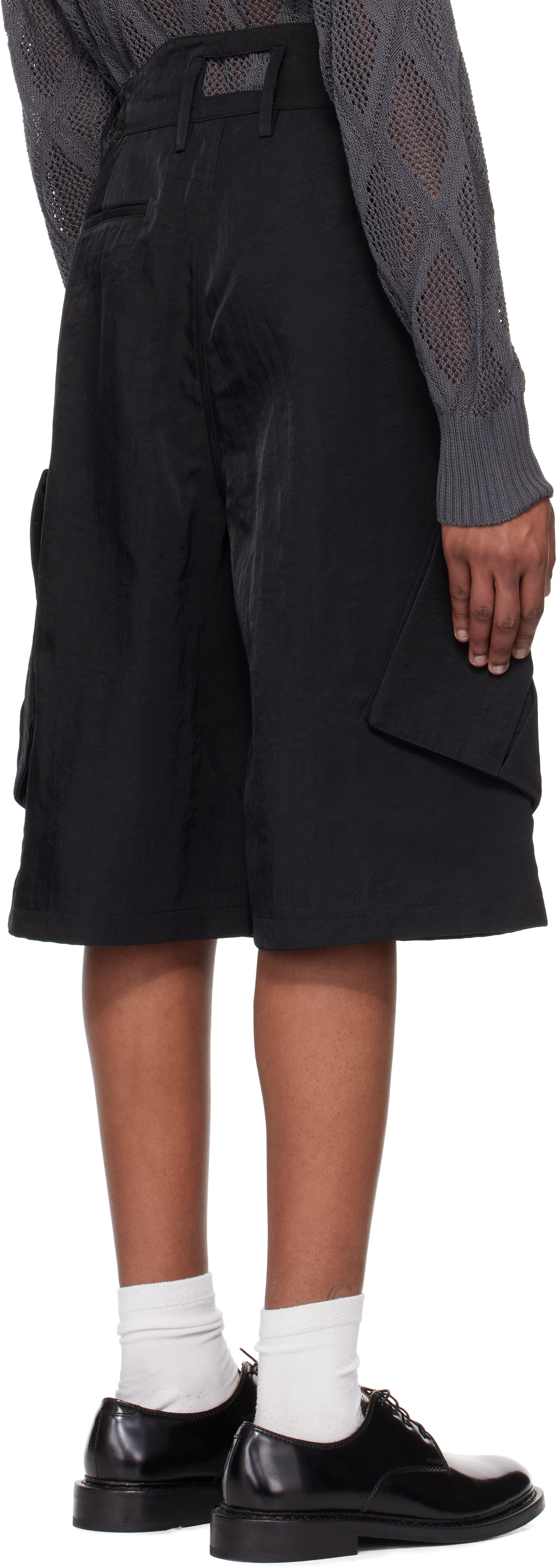 NULLUS Black 8-Pocket Cargo Shorts NULLUS