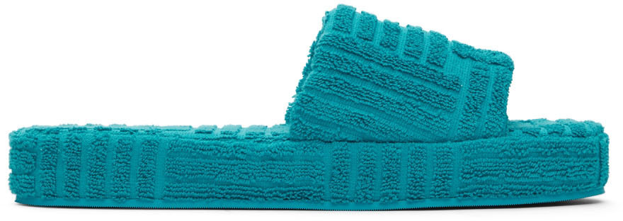 Bottega Veneta Blue Resort Sponge Slider Sandals Bottega Veneta