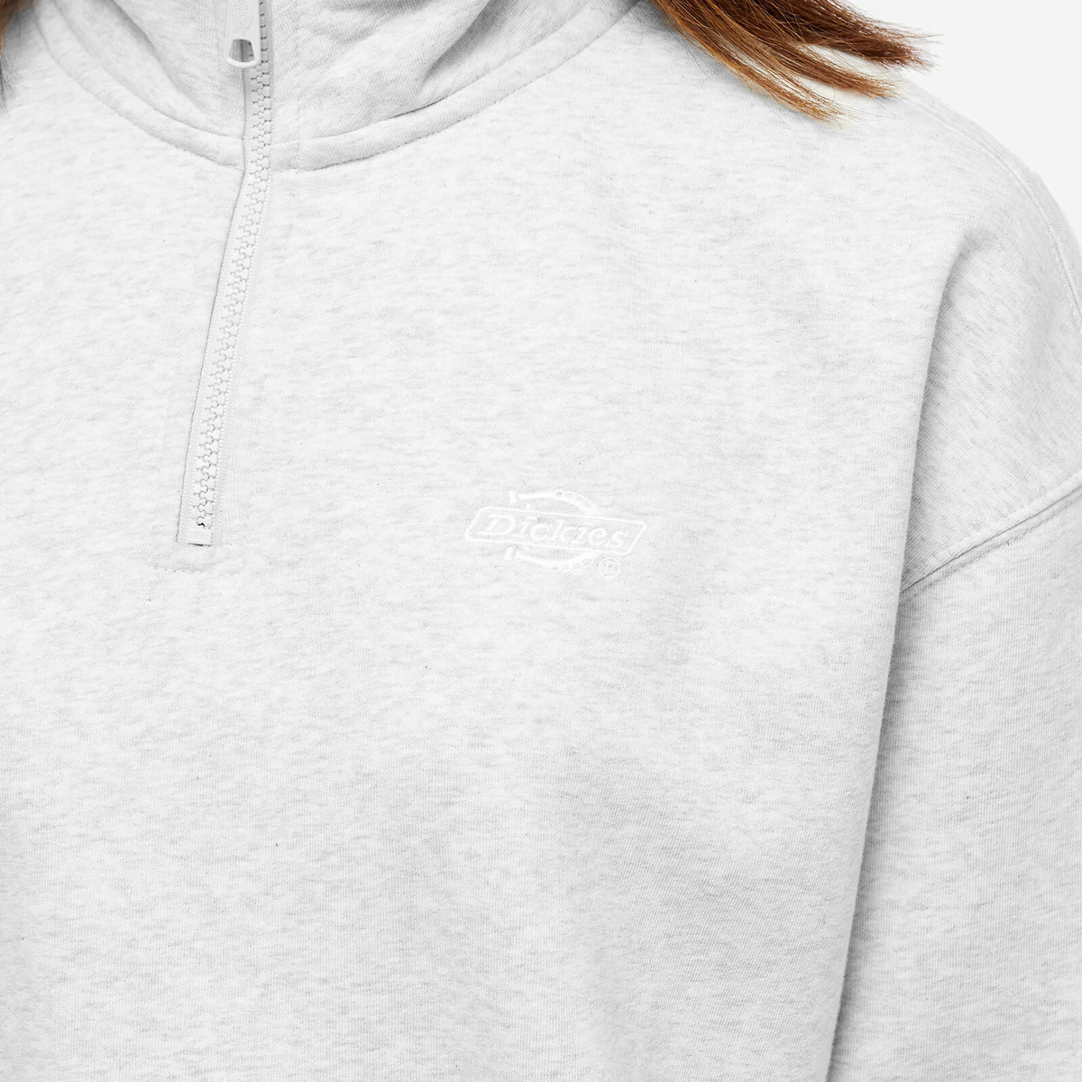 Dickies Women's Summerdale Quarter Zip Sweat in Light Gray Dickies ...